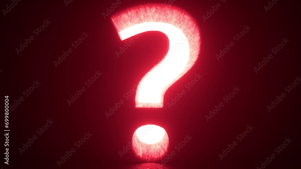 Red question mark symbol on black background. A hole in the wall in the ...