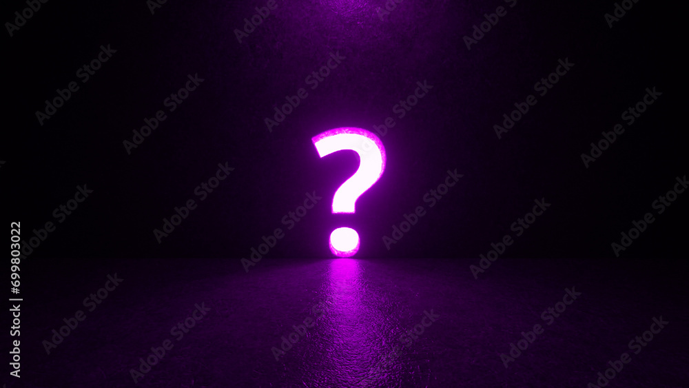Poster Purple question mark symbol on black background – Muurposter ...
