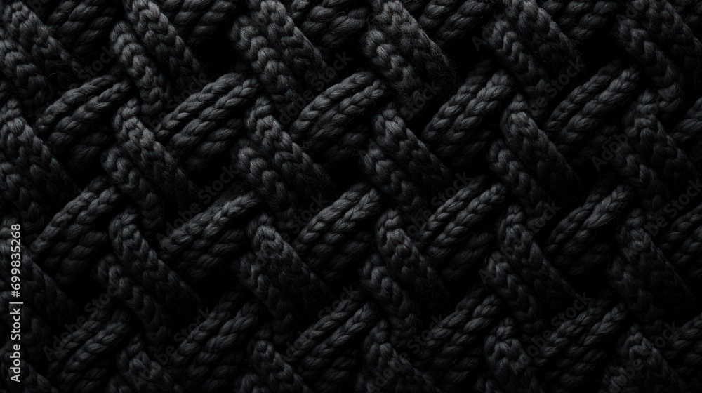 a close up of a black background with a braid of braiding in the middle ...