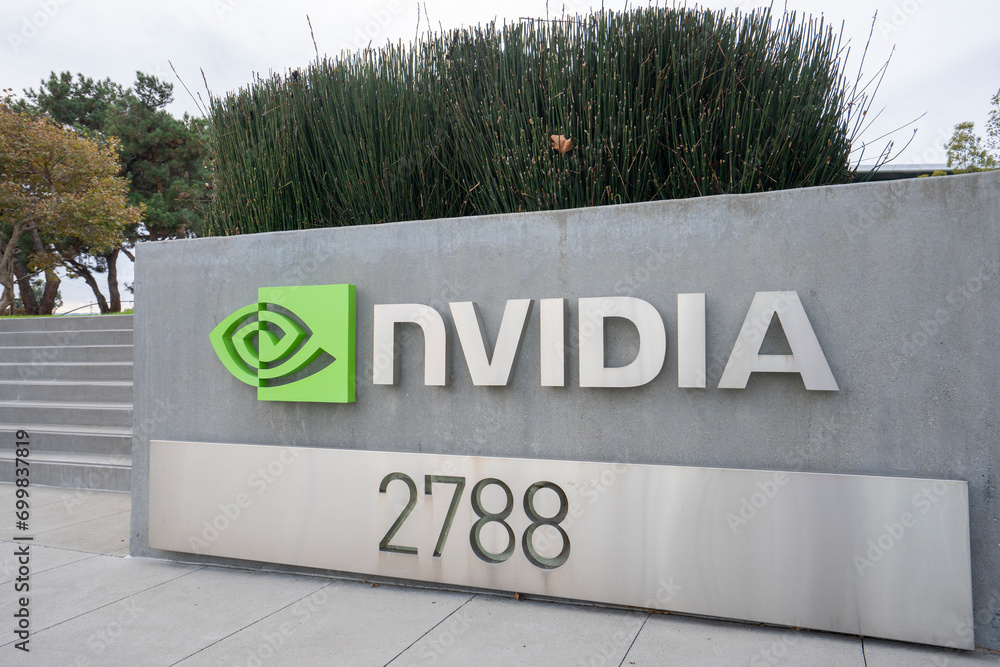 Santa Clara, CA, USA - Nov 22, 2023: Nvidia logo is seen at the ...
