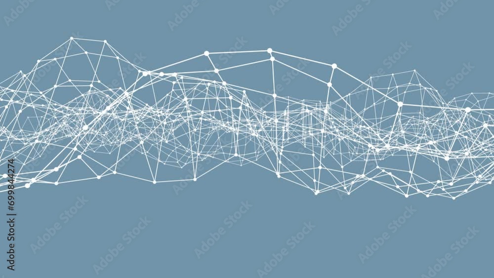 Gray-blue background made of a grid of lines and dots. Animated ...