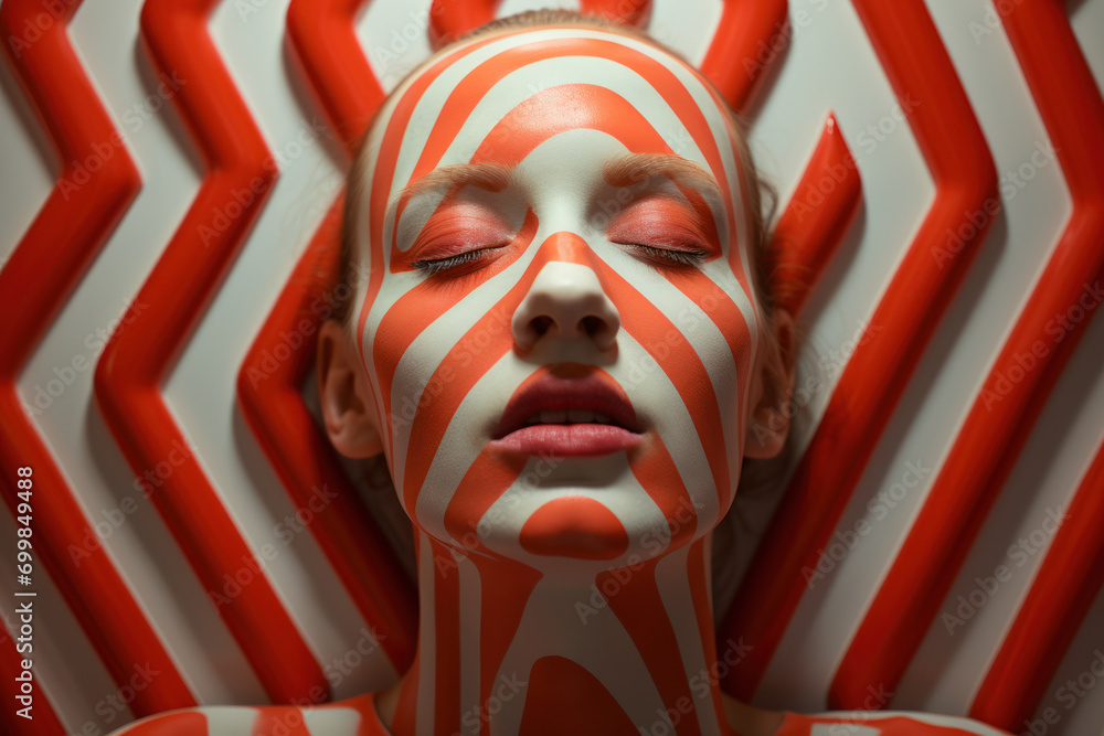 An optical illusion where contrasting patterns create a paradoxical ...