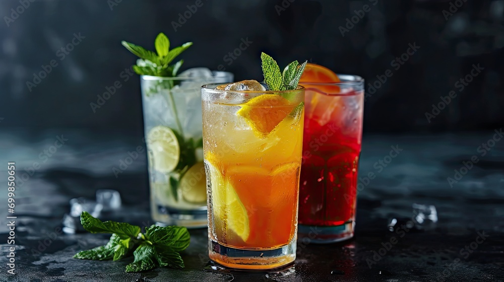 Mocktails of the World: Ultra Realistic 8K Studio Photo on Flat Black ...