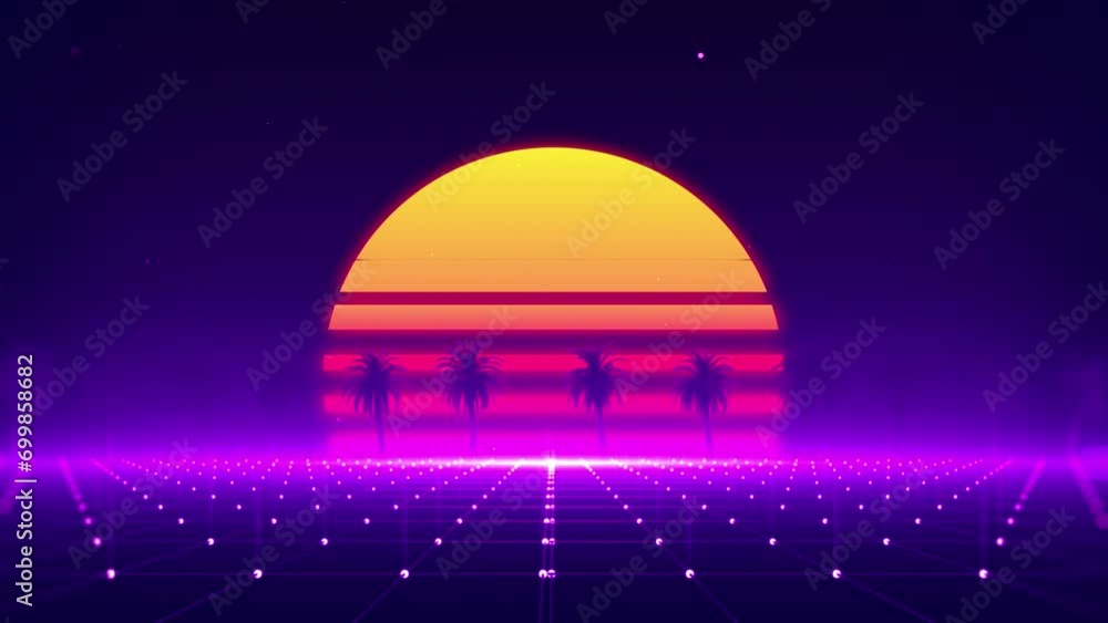 Vidéo Stock Retro Summer Background for retro , arcade , classic films ...
