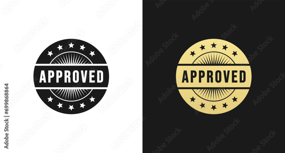 Approved stamp vector or Simple approved label vector isolated. Best ...