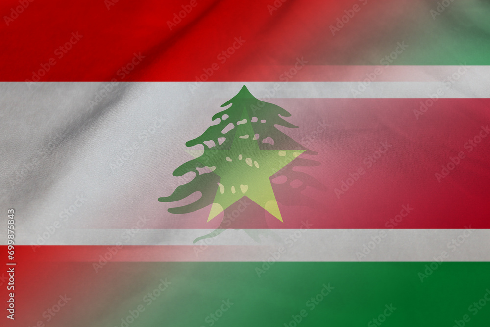 Lebanon and Suriname political flag international relations SUR LBN ...
