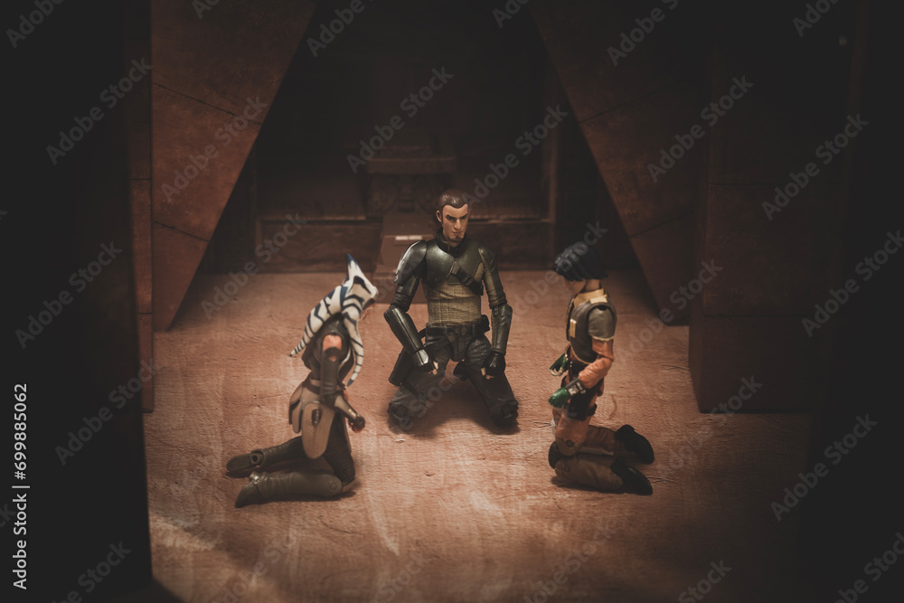 NEW YORK, USA: DEC 29 2023 - scene from Star Wars Rebels - Kanan Jarrus ...