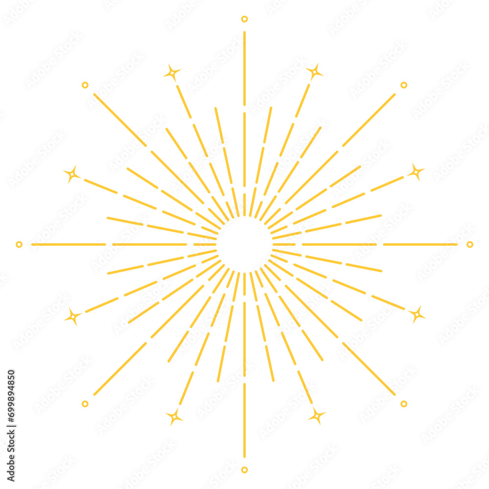 Cute simple sunburst yellow sun vector illustration Stock Vector ...
