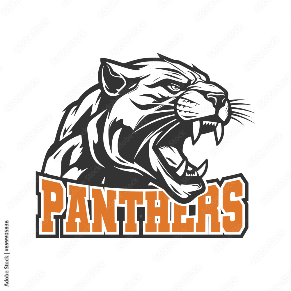 Panthers Illustration Clip Art Design Shape. Mascot Silhouette Icon ...