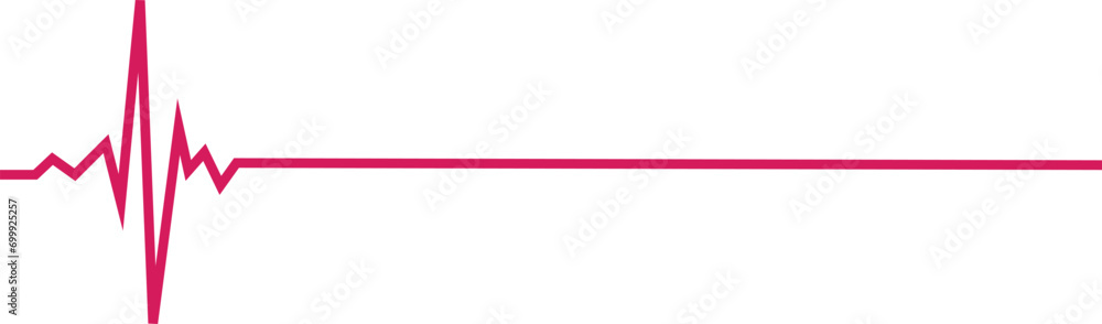 Vector illustration of editable stroke heart diagram, pink EKG ...