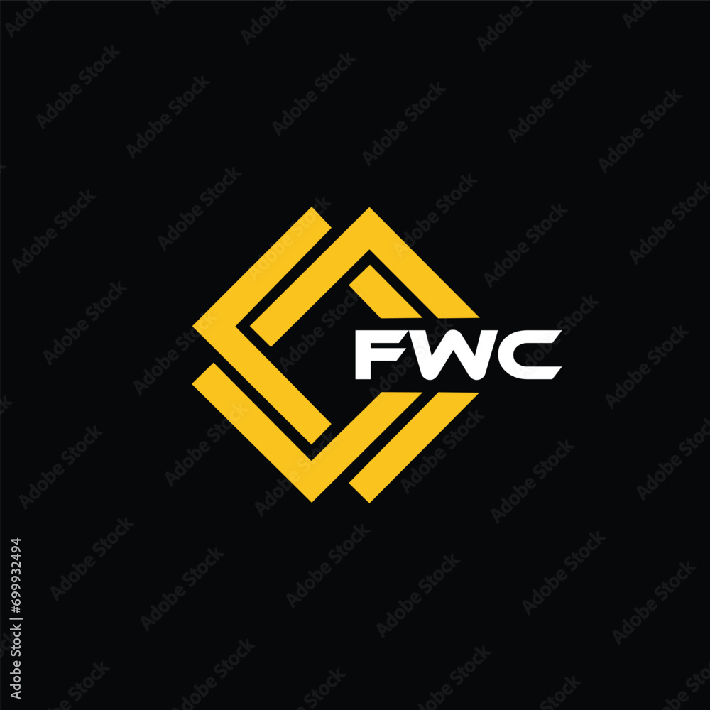 FWC letter design for logo and icon.FWC typography for technology ...