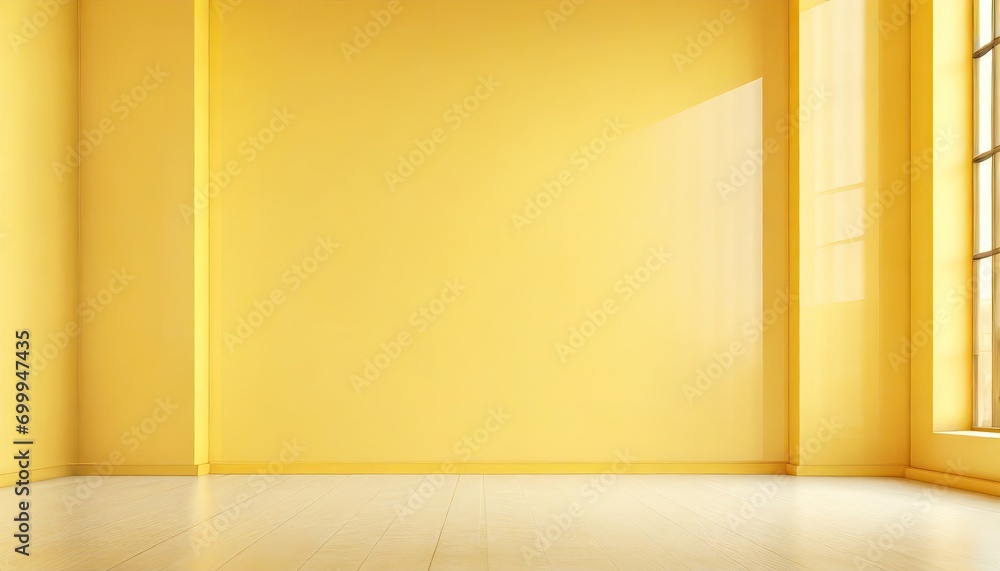 Yellow empty room with the wall for design purposes. Stock Illustration ...