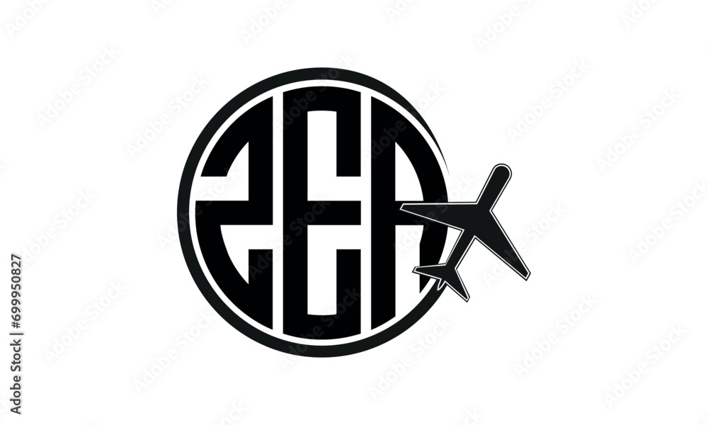 ZEA three initial letter circle tour & travel agency logo design vector ...