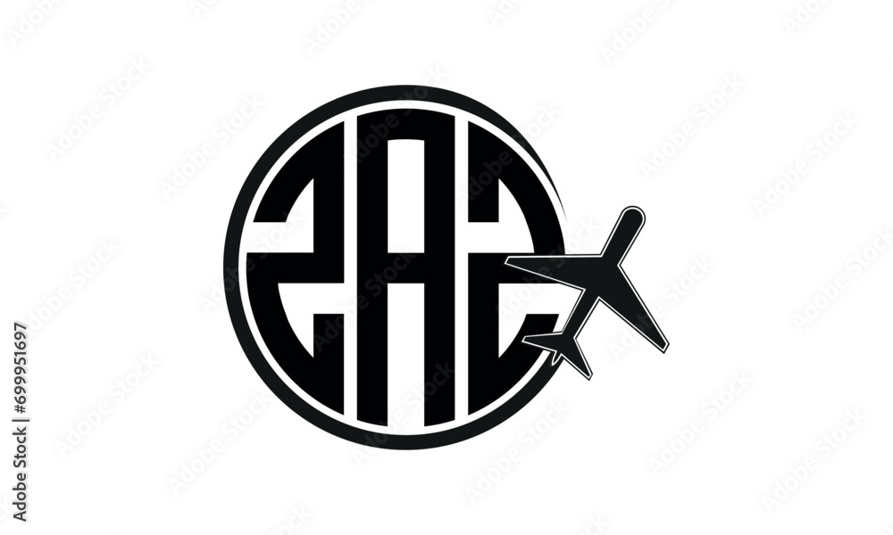 ZAZ three initial letter circle tour & travel agency logo design vector ...