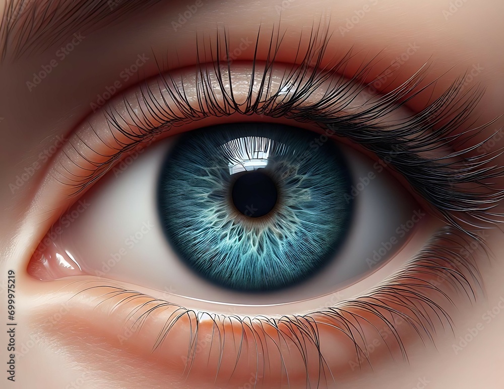 human blue eyes realistic closeup, ai generated Stock Photo | Adobe Stock