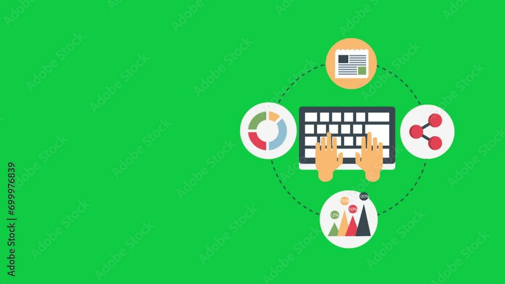 4K Animated Infographic Footage visualizing Business report, data ...