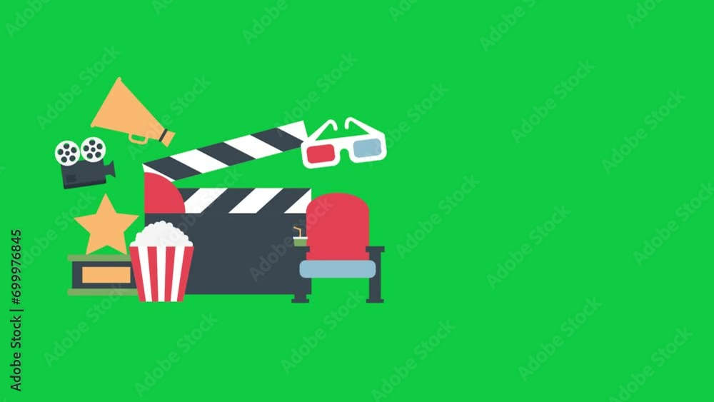 4K Animated Infographic Footage visualizing Cinema Movie, Projector ...
