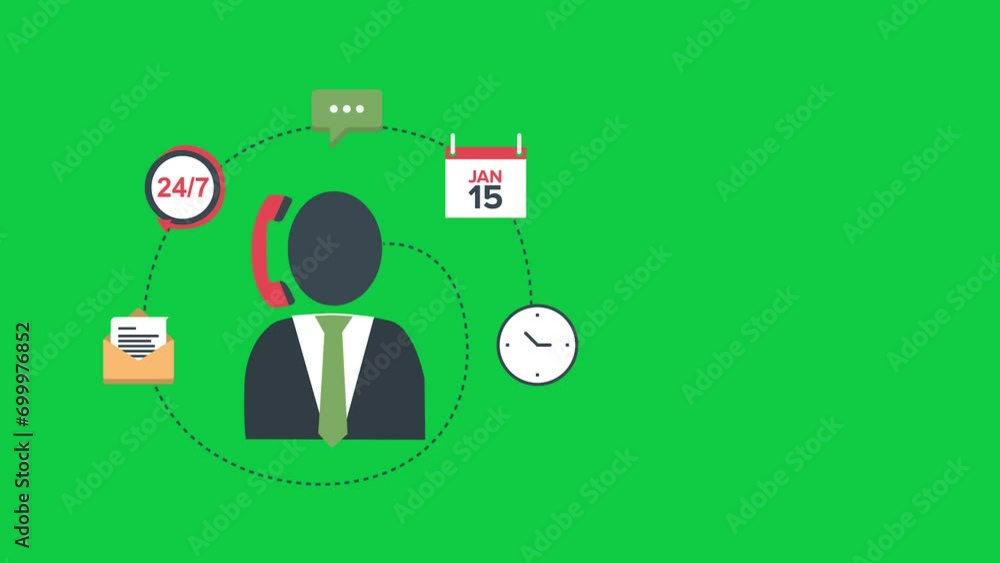 4K Animated Infographic Footage visualizing Contact, Phone, Speach ...