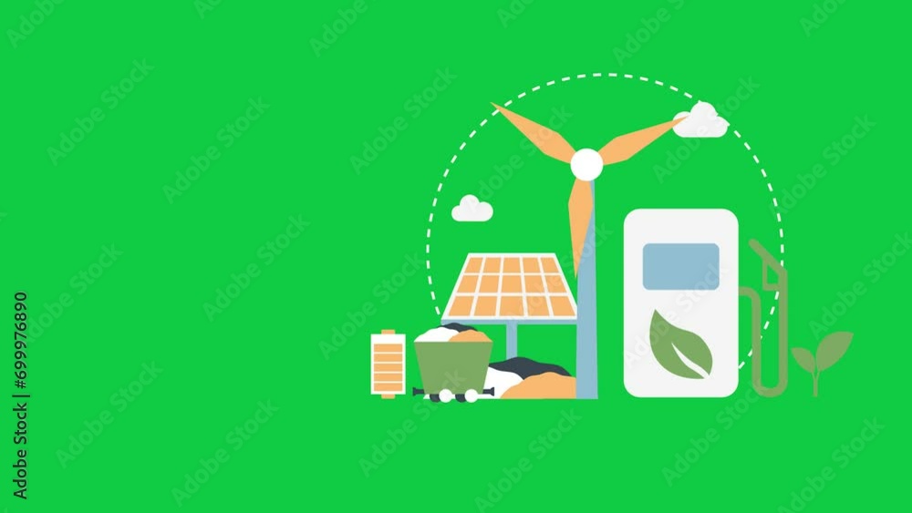 4K Animated Infographic Footage visualizing Eco Energy, Solar Panel ...