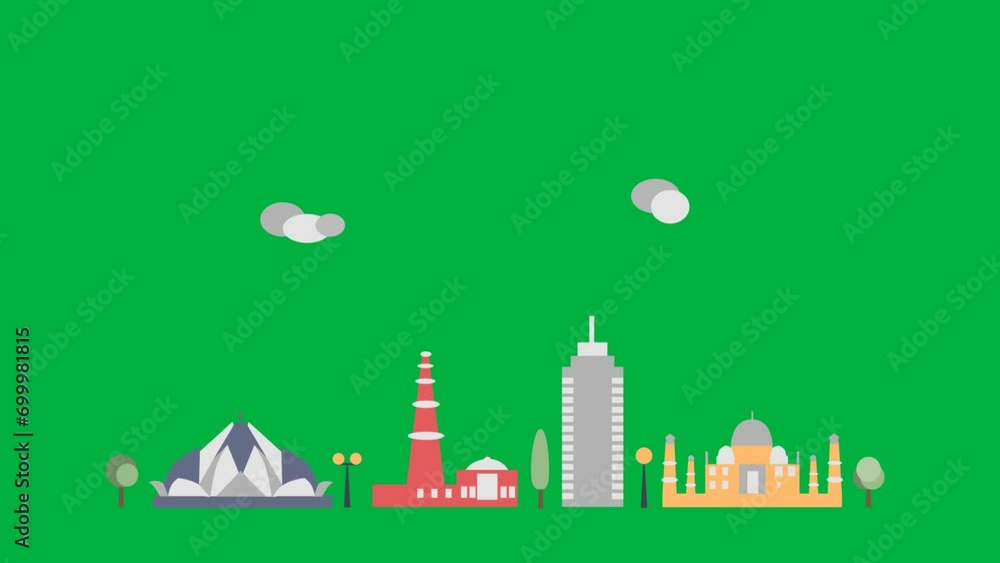 4K Infographic of Delhi city map navigation icon, motion graphics with ...