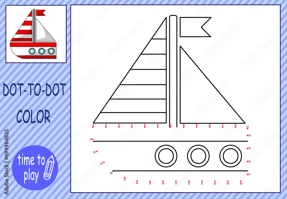 children's educational game. logic game. connect the dots by numbers ...