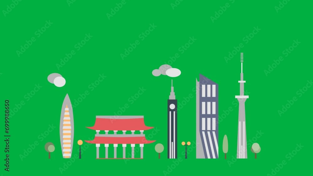 4K Infographic of Tokyo city map navigation icon, motion graphics with ...