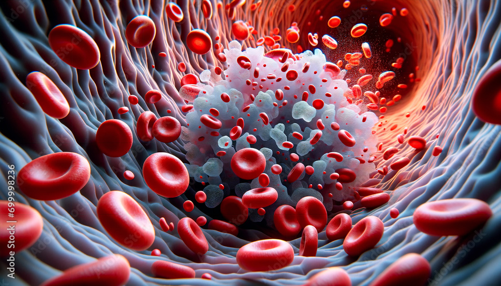 3D Rendered Platelets Aggregation at Wound Site - Blood Clotting and ...