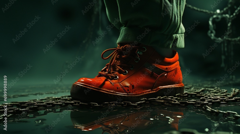 Invisible Chains: Child's feet tied with symbolic chains, representing ...