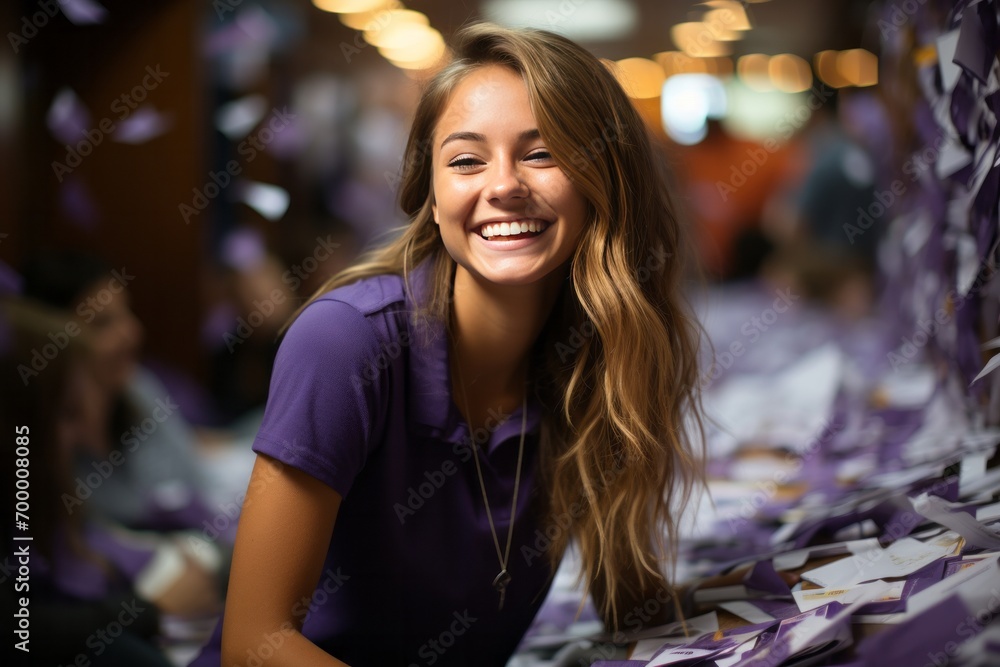 Intern participating in a team-building activity with coworkers ...