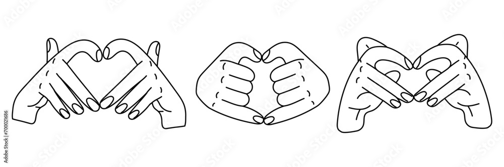 A pair of hands with a heart sign indicating I love you. Valentine's ...