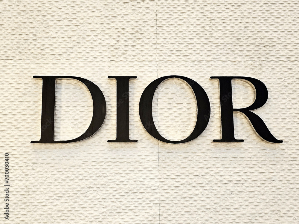 BANGKOK, THAILAND - DECEMBER 28, 2023: DIOR lighting sign. The company ...