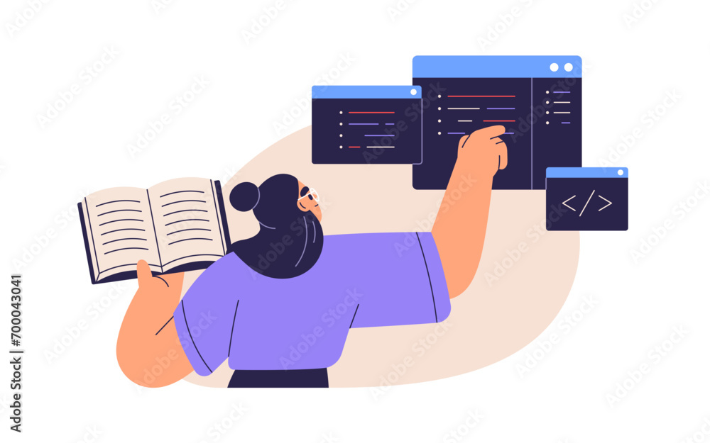 Student coding, programming. Studying software engineering, computer ...