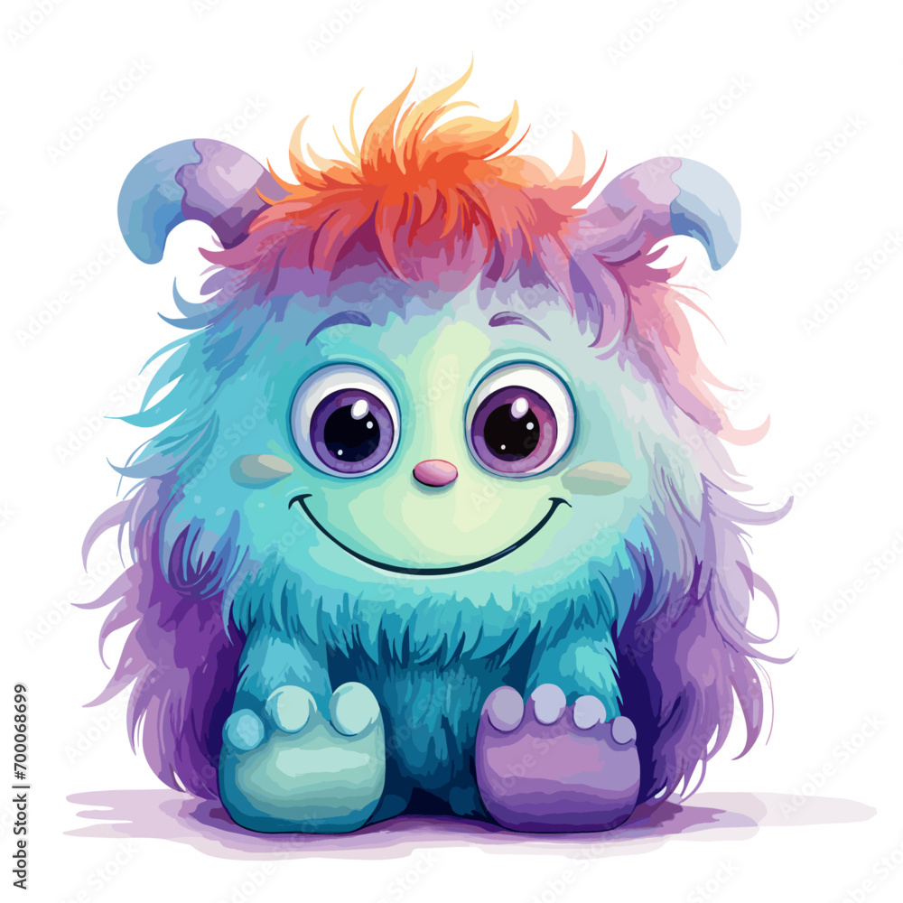 Illustration of funny and cute colorful monster with big open mouth ...
