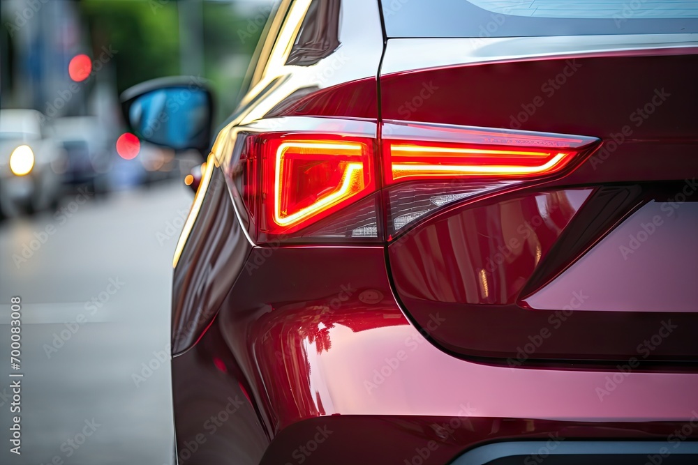 Car rear lights in Jakarta Indonesia on June 10th 2023 have red color ...