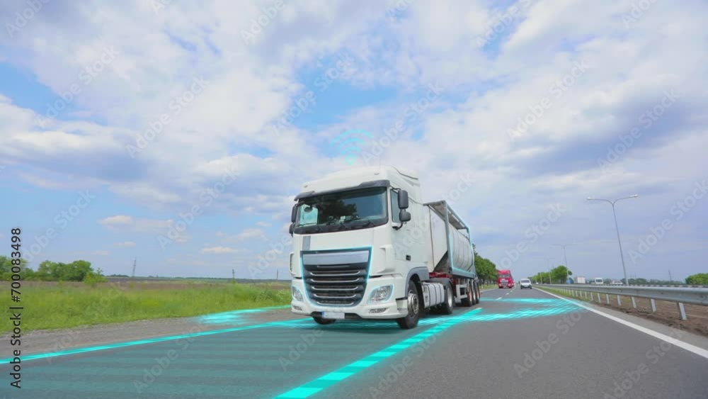 Smart delivery. Truck concept with artificial intelligence ...