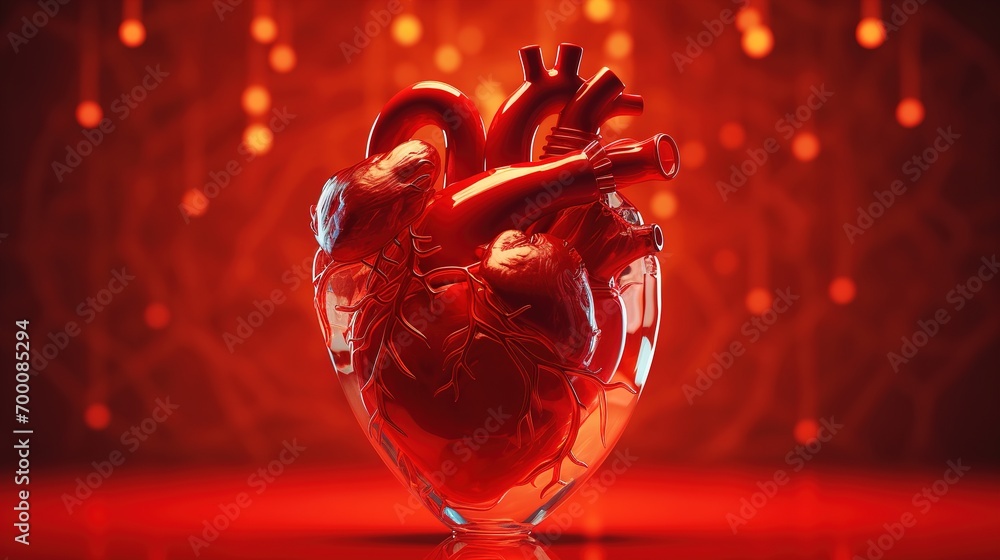 Artistic biological model of human heart. Ai generative Stock ...