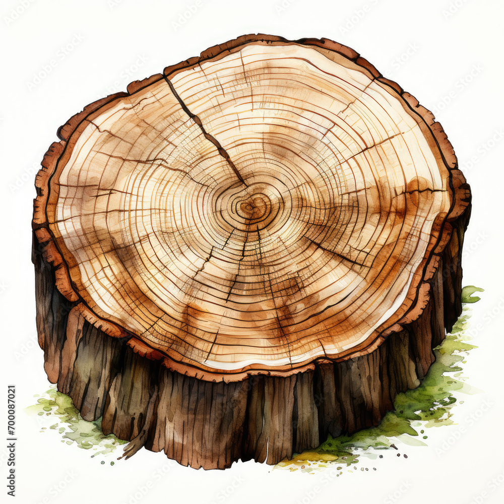 watercolor tree ring clipart, Generative Ai Stock Illustration | Adobe ...
