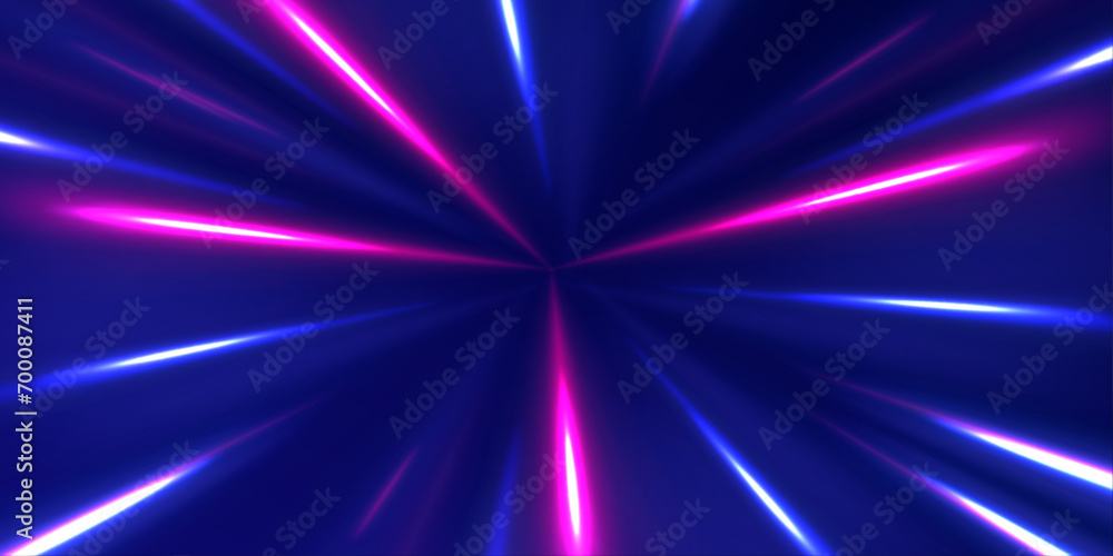 Neon line as speed or arc, turn, twist, bend in light effect. Light arc ...