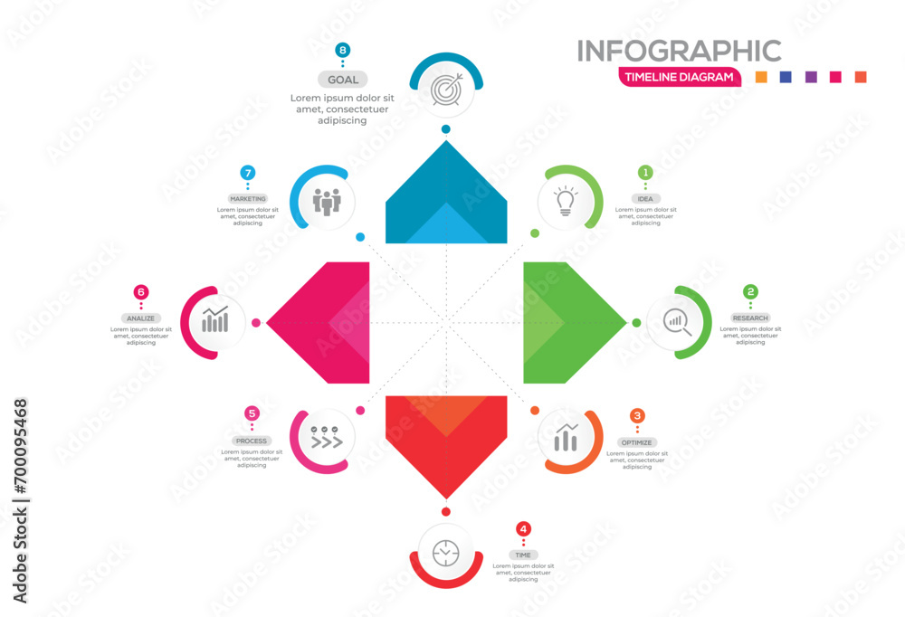 Infographic business template cycle diagram divided into 4 segments ...