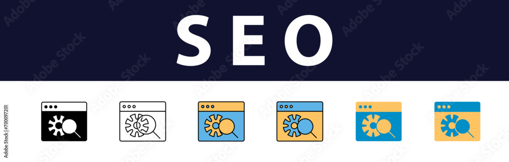 Dynamic SEO Vector Icons: Modern Color Fill Icons for Web Development ...