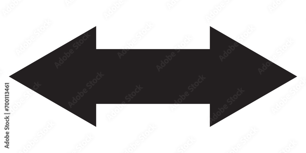 Dual side black horizontal arrow icon. Double Arrow Transparent. Expand ...