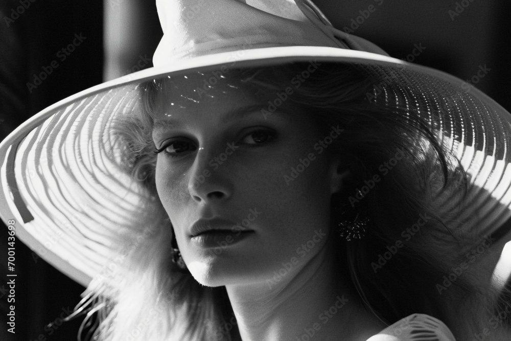 In the spirit of the 1970s, a supermodel exudes vintage glamour in a ...
