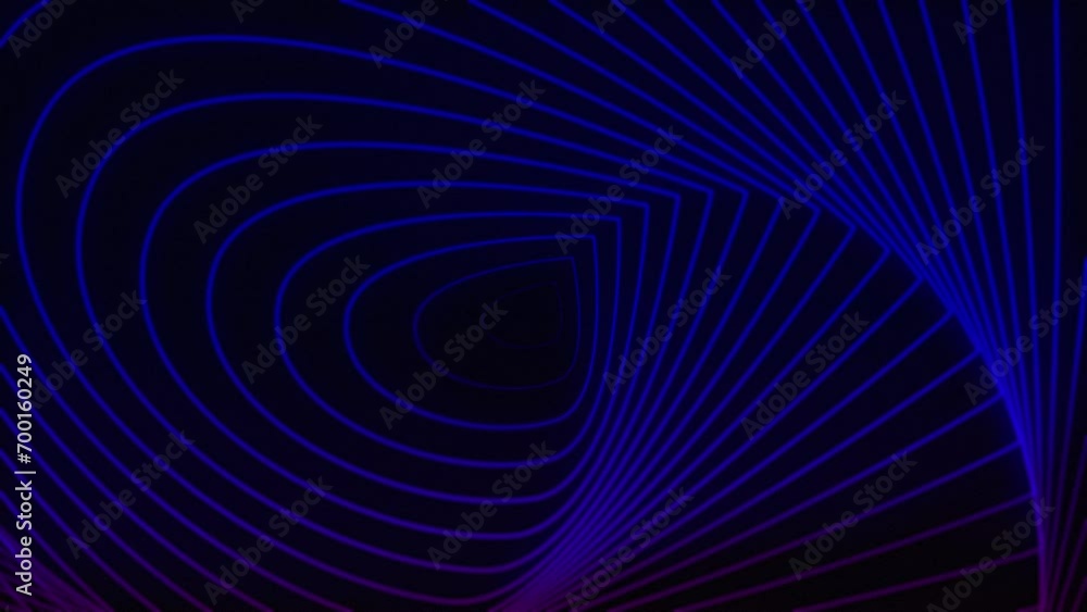 Abstract infinite neon tunnel loop background. Glowing points form tunnel sectors. 4K Infinite ...