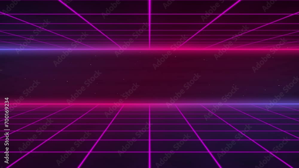 4K futuristic synthwave 80s style retro background video. Sci-fi ...