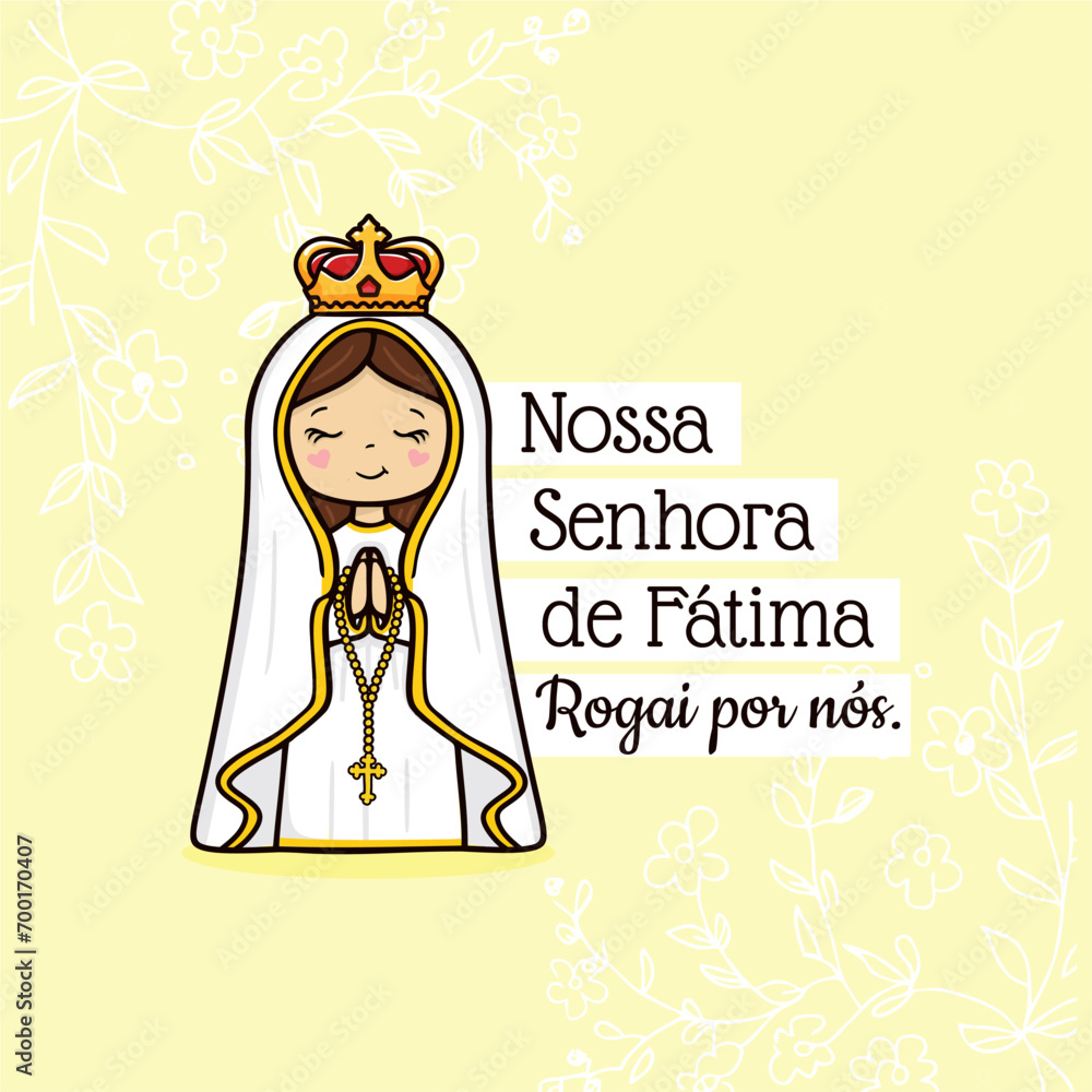 Vector hand drawn Nossa Senhora de Fatima illustration - Divine Visions ...