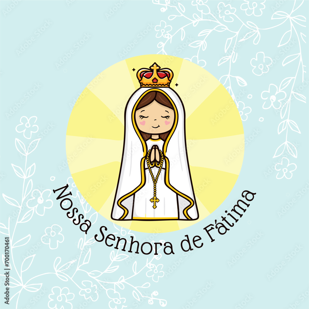 Vector hand drawn Nossa Senhora de Fatima illustration - Divine Visions ...