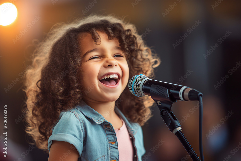 Generative AI technology picture kids on stage concept ready for ...