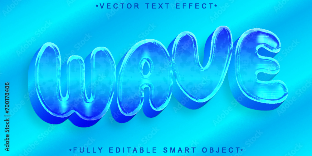 Plakát Cartoon Blue Wave Vector Fully Editable Smart Object Text Effect ...