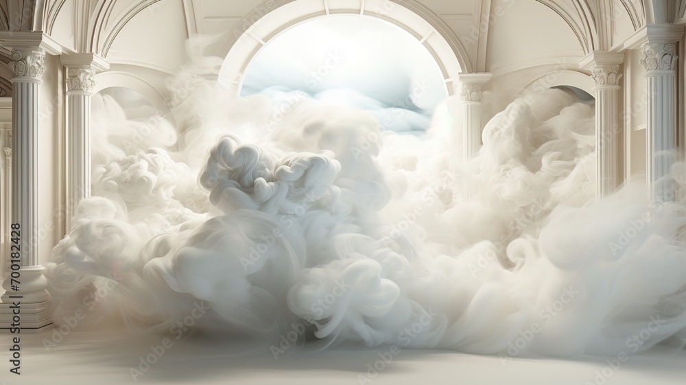 3d room baroque gothic heaven renaissance mystic light and smoke room ...