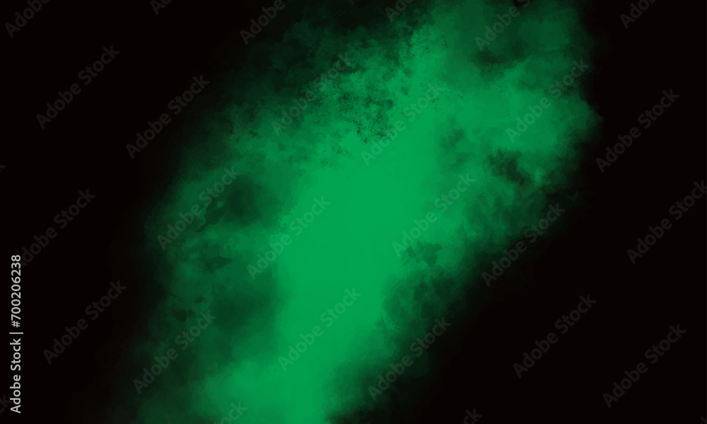 Green color powder explosion cloud on black background. Green dust ...